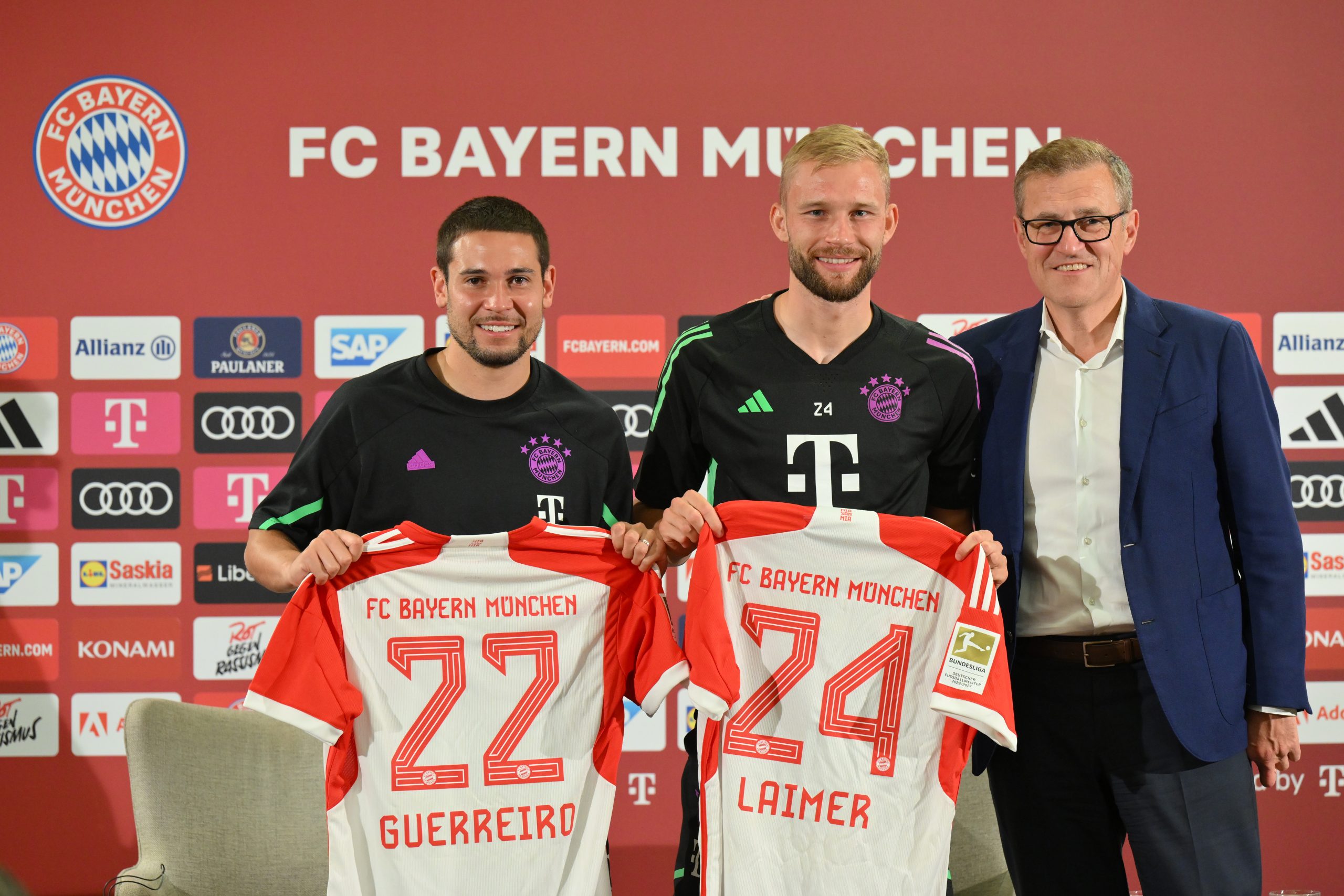 Raphaël Guerreiro and Konrad Laimer presented as Bayern Munich players ...